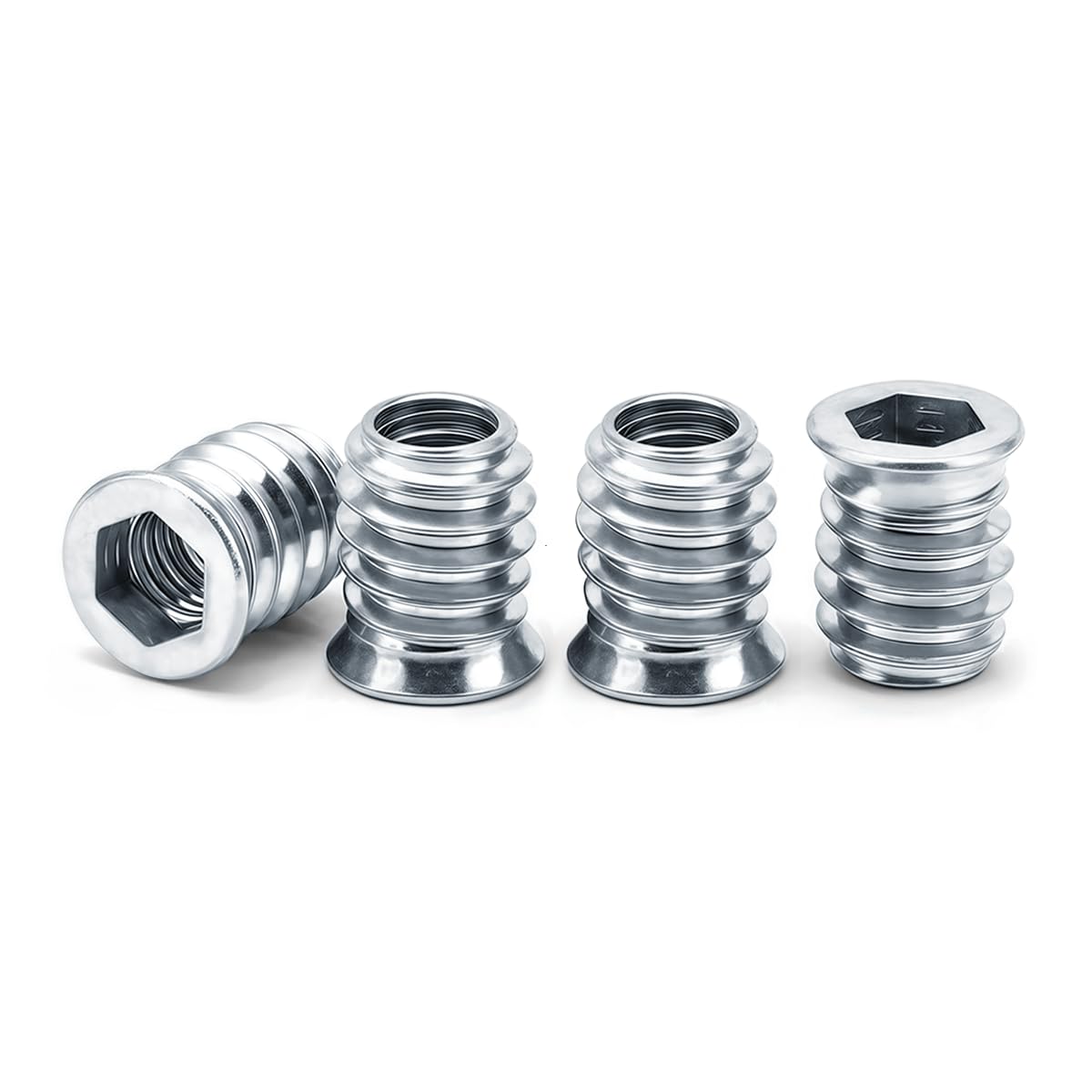 Drenky 40Pcs M4x10mm Zinc Plated Threaded Insert Nuts for Wood ...
