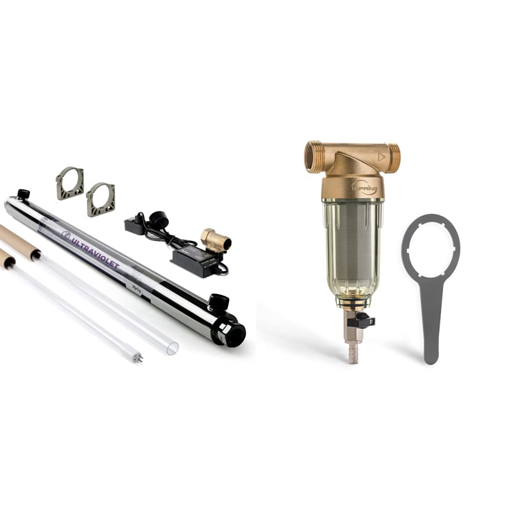 iSpring UVF55FS Whole House UV Water Filter with Smart Flow Sensor ...