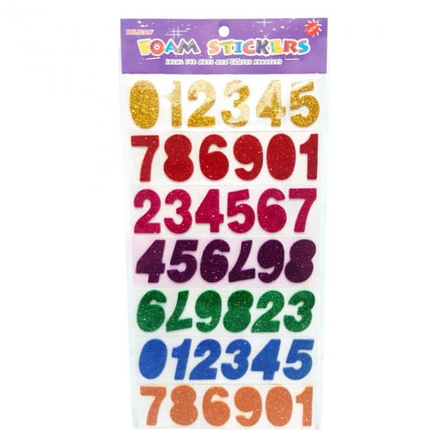 MOOLYAVAAN Products Glitter Numerics/Numbers/123 Self Adhesive Stickers for Kids, Children ...