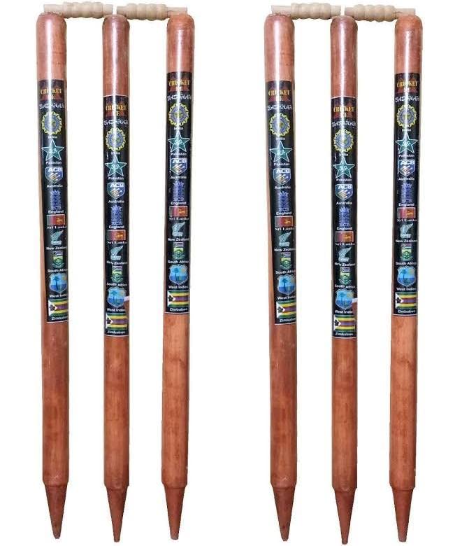Buy VINOX Cricket Wooden Spring Back Stump Heavy Cricket Stump Set ...