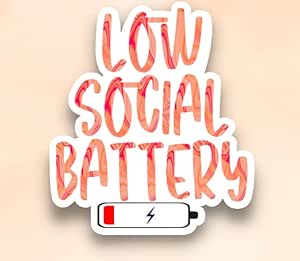 Amazon.com - Low Social Battery Vinyl Sticker Decal Cars Trucks Vans ...