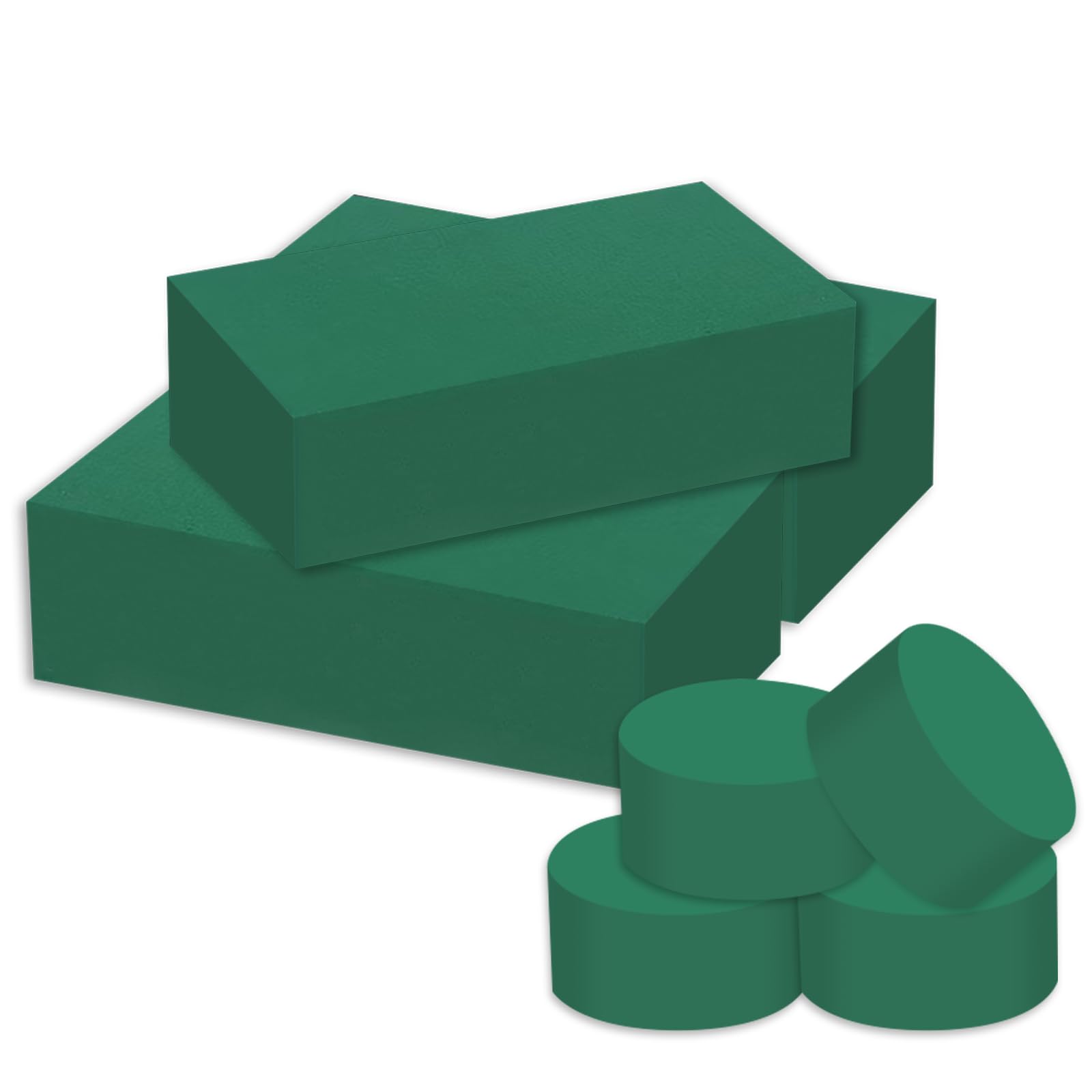 7 Pack Floral Foam Blocks, Round Foam & Block Foam Set, Green Wet & Dry ...