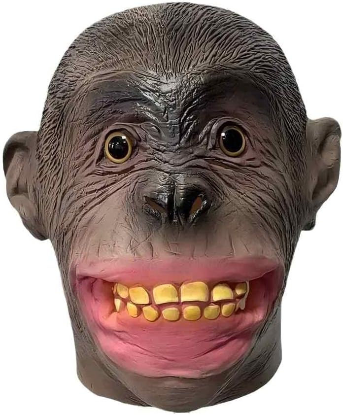 Amazon.com: Halloween Monkey Latex Mask, a Funny Orangutan Mask for ...
