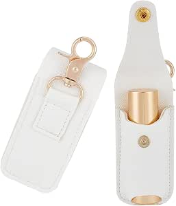 Amazon.com: WADORN 2pcs PU Leather Sleeve Chapstick Pouch, Portable ...