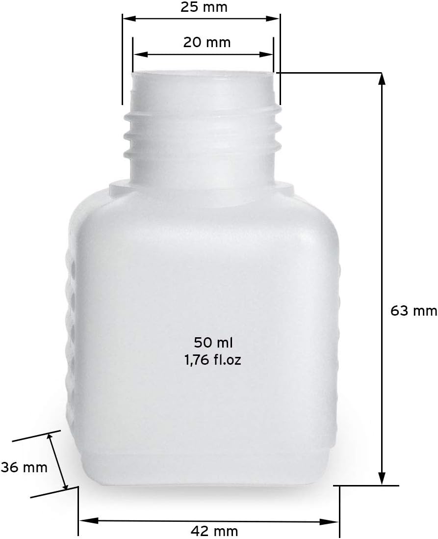 Octopus 5 x 50 ml plastic bottles, HDPE plastic bottles with white flip ...