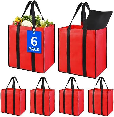 Amazon.com: Bodaon 10Pk Collapsible Kitchen Reusable Grocery Bags with ...