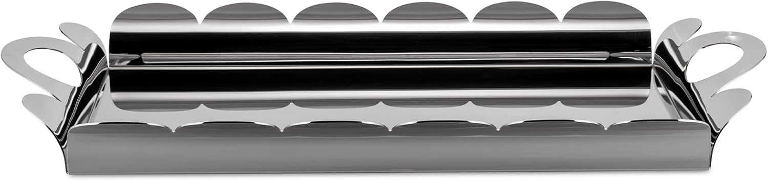 Alessi Am02 Recinto Plateau Rectangulaire à Poignées avec Bord Festonné ...