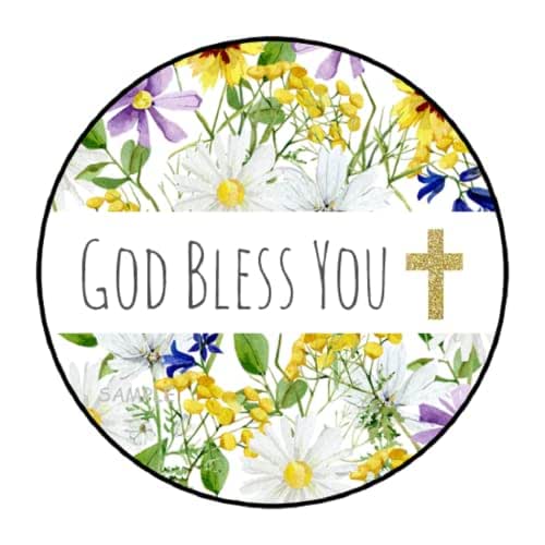 Amazon.com: 60 Pcs God Bless You Stickers, Labels, Envelope Seals, Stamps, Tags, Floral, Cross ...