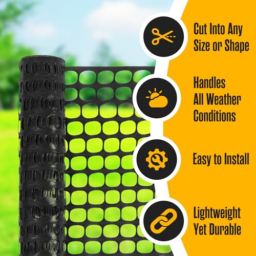 Houseables Plastic Mesh Fence, Construction Barrier Netting, 4x100 Feet ...