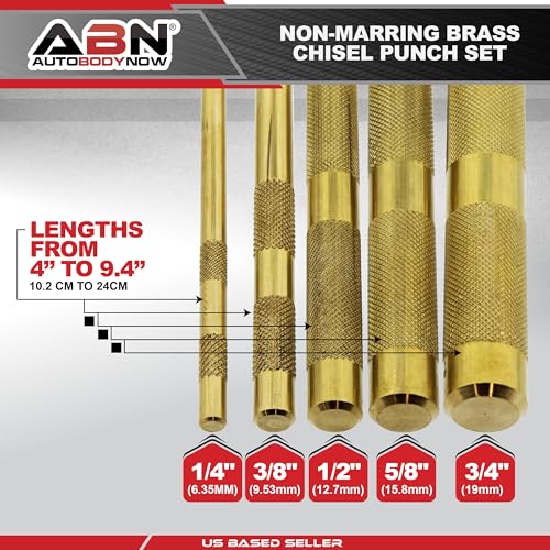 Snapklik.com : Brass Punch Set - 5 Piece Brass Drift Pin Punch Set ...