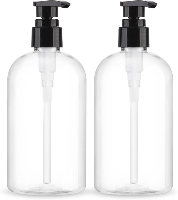 Amazon.com: Empty Pump Bottles Dispenser 2 Pack 300ml/10.15oz. Clear ...