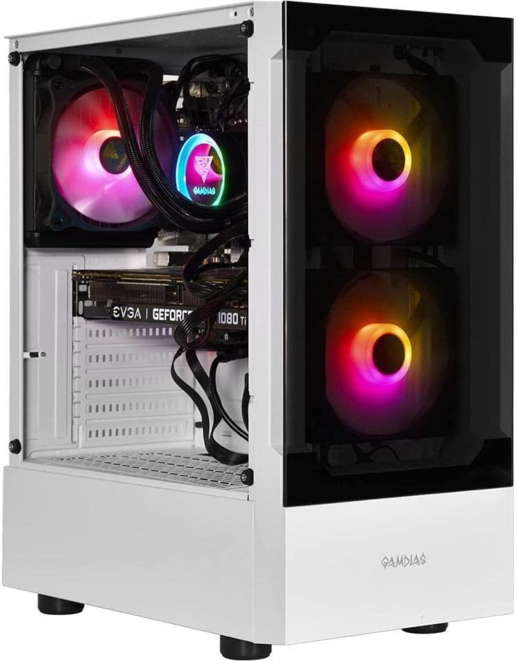 Amazon.com: GAMDIAS White RGB Gaming ATX Mid Tower Computer PC Case ...