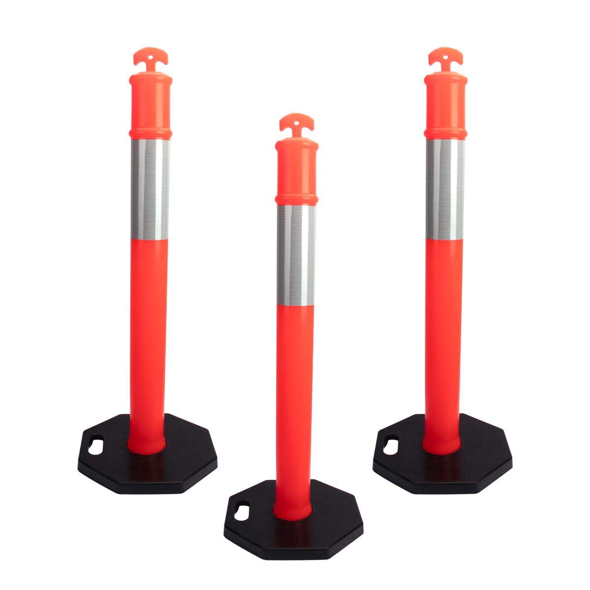 Buy 3 Pack 44" Delineator Post Cone, Orange PE Height Post, Parking ...