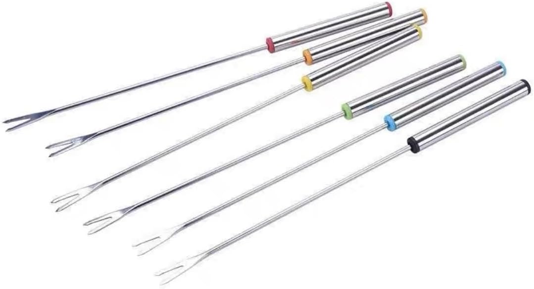 Amazon.com: WHTCHSU 6PCS 9.5 Inch Color-Coded Stainless Steel Fondue ...