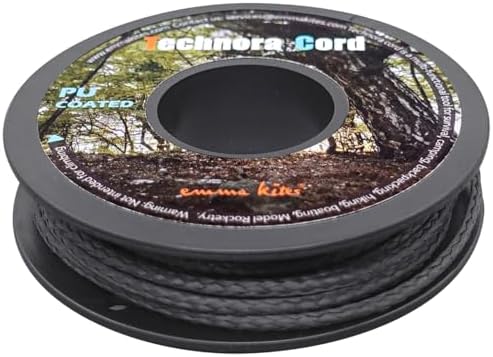 Amazon.com: emma kites Black Technora Braided Cord PU Coating 30Ft ...