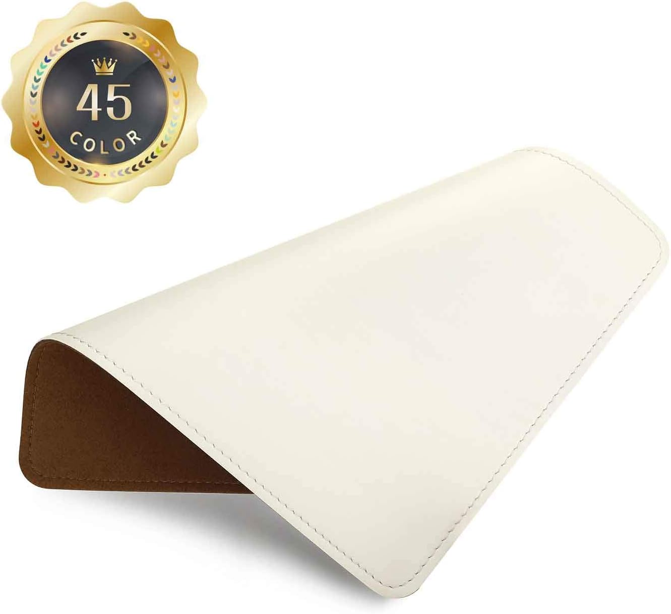 Amazon.com: KINOPREV Leather Mouse Pad - Wood Mouse Pad with Stitched ...