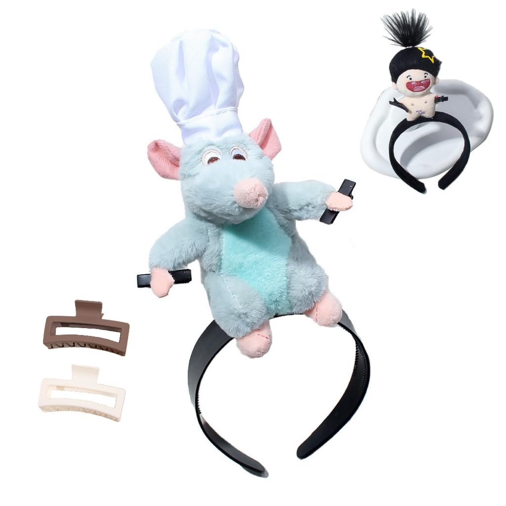 Amazon.com: 2PCS Remy Plush Headband Clip Grabs Hair Women Cute Funny ...