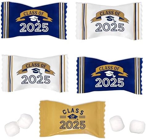 Amazon.com : Navy and Gold Graduation Butter Mints Class of 2025 ...