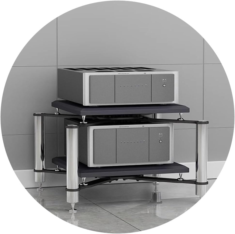 HiFi Rack Shelf 1/2-Tiers MDF TV Stand - Sturdy Record Player Stand ...