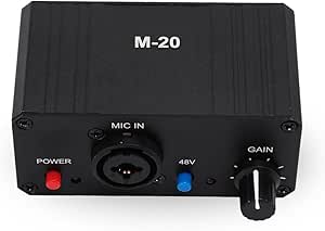Amazon.com: Microphone Preamp, High Gain 48V Power Mic Booster, for ...