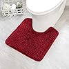 Amazon.com: MIULEE Christmas Red Microfiber Toilet Bath Mat U-Shaped ...