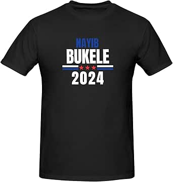 Amazon.com: Nayib Bukele 2024 - Camisetas clásicas de algodón de manga ...