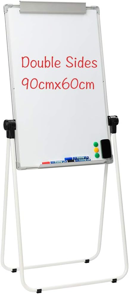 DOEWORKS Flip Chart Easel Whiteboard 90x60cm U-Stand, Double Sides ...