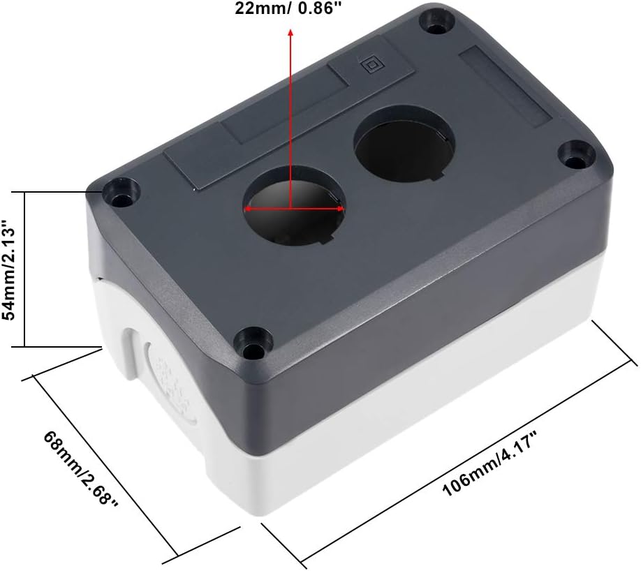 uxcell Push Button Switch Control Station Box 22mm 2 Button Hole ...
