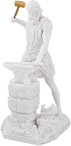 Hephaestus Greek Olympian God of Fire Statue Sculpture Figure White 8. ...