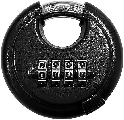 Sutekus Combination Lock 4 Digit Disc Padlock with Steel Shackle ...