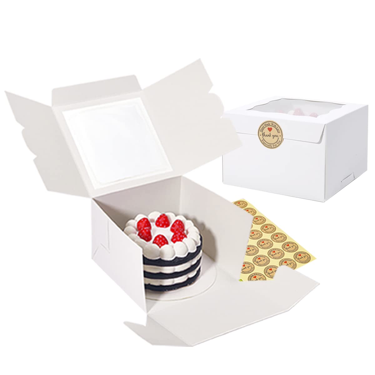 Amazon.com: Huoshange Cookie Boxes with Window 6x6x4 Inch 50 Pack ...
