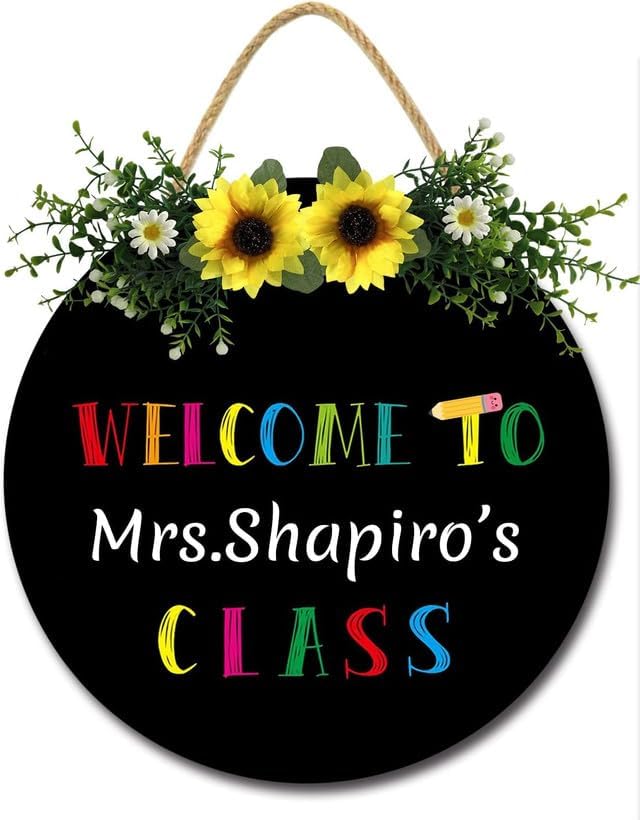 Amazon.com: Bidesign Personalized Teacher Sign Custom Teacher Name ...