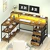 Amazon.com: YOMILUVE L Shaped Desk with 3 Drawer & 3 Open Shelf ...