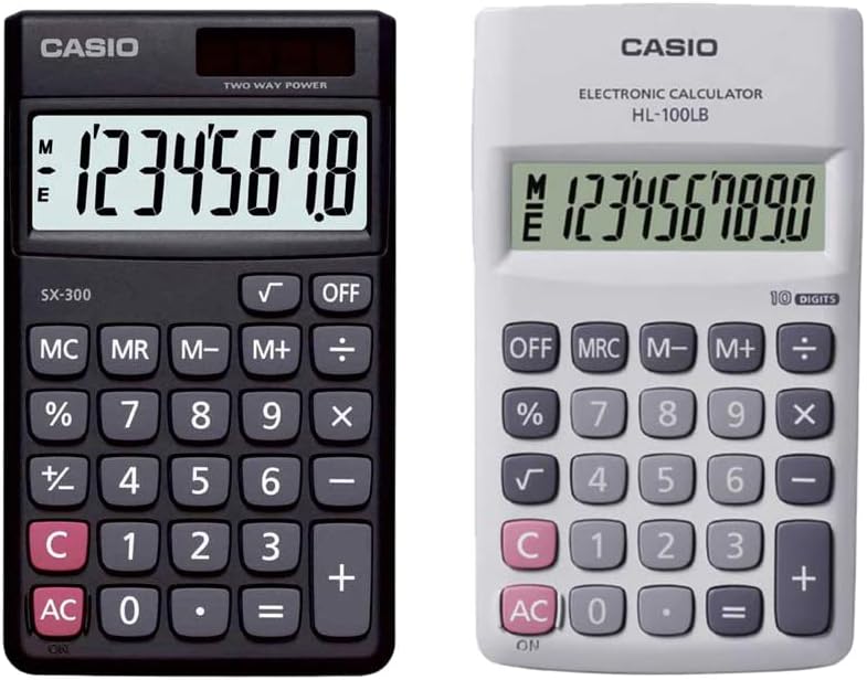 Casio SX-300-W Portable Calculator & Casio HL-100LB Portable Calculator ...