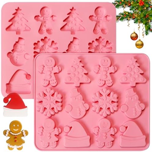 Amazon.com: AnyDesign Christmas Silicone Molds Red Green Xmas Tree Candy Chocolate Mould ...