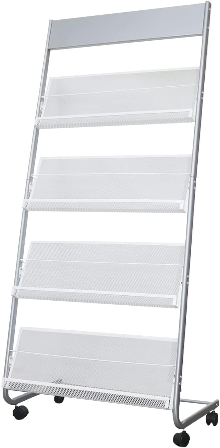 Amazon.com: Mobile Literature Display Rack, Magazine Rack for Offices ...