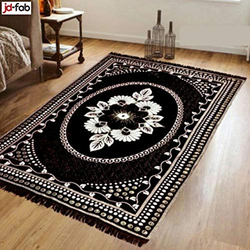 Buy jd-fab Floral Design 5x7 feet Cotton Carpets for Living Room ...