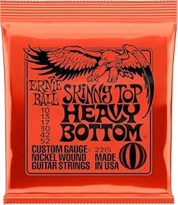 Ernie Ball P02215 Skinny Top Heavy Bottom Nickel Wound Electric Guitar Strings, 10-52 (5 Pack ...