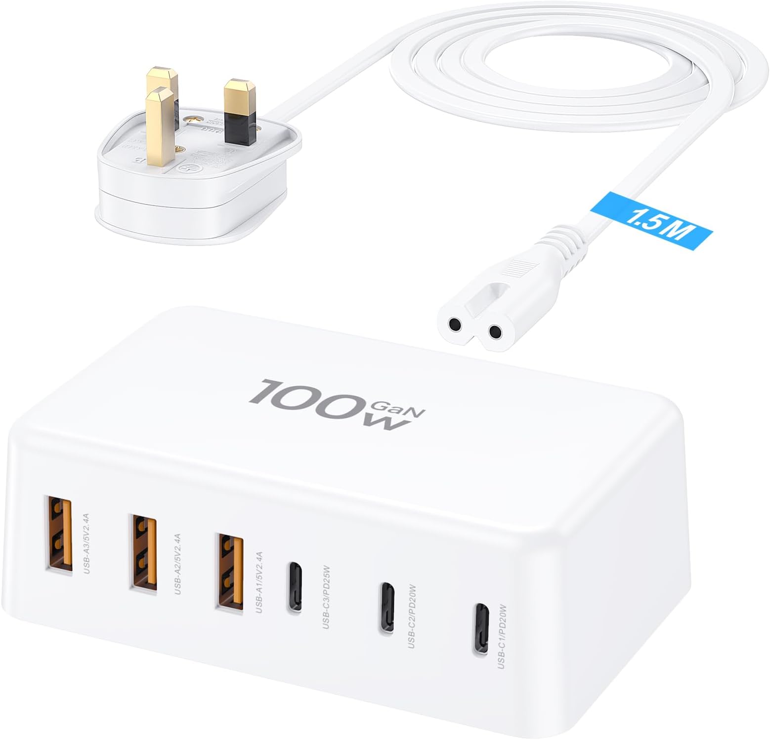 USB C Fast Charging Station - 25W 6 Port Type USB C Wall Charger Power ...