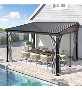 Amazon.com : GARTOO 10' x 12' Outdoor Wood Gazebo - Permanent Wooden Hardtop Gazebo Pavilion ...