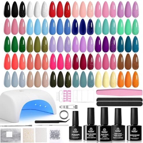 Amazon.com: Beetles Gel Nail Polish Kit with U V Light -54 Pcs Gel Nail ...