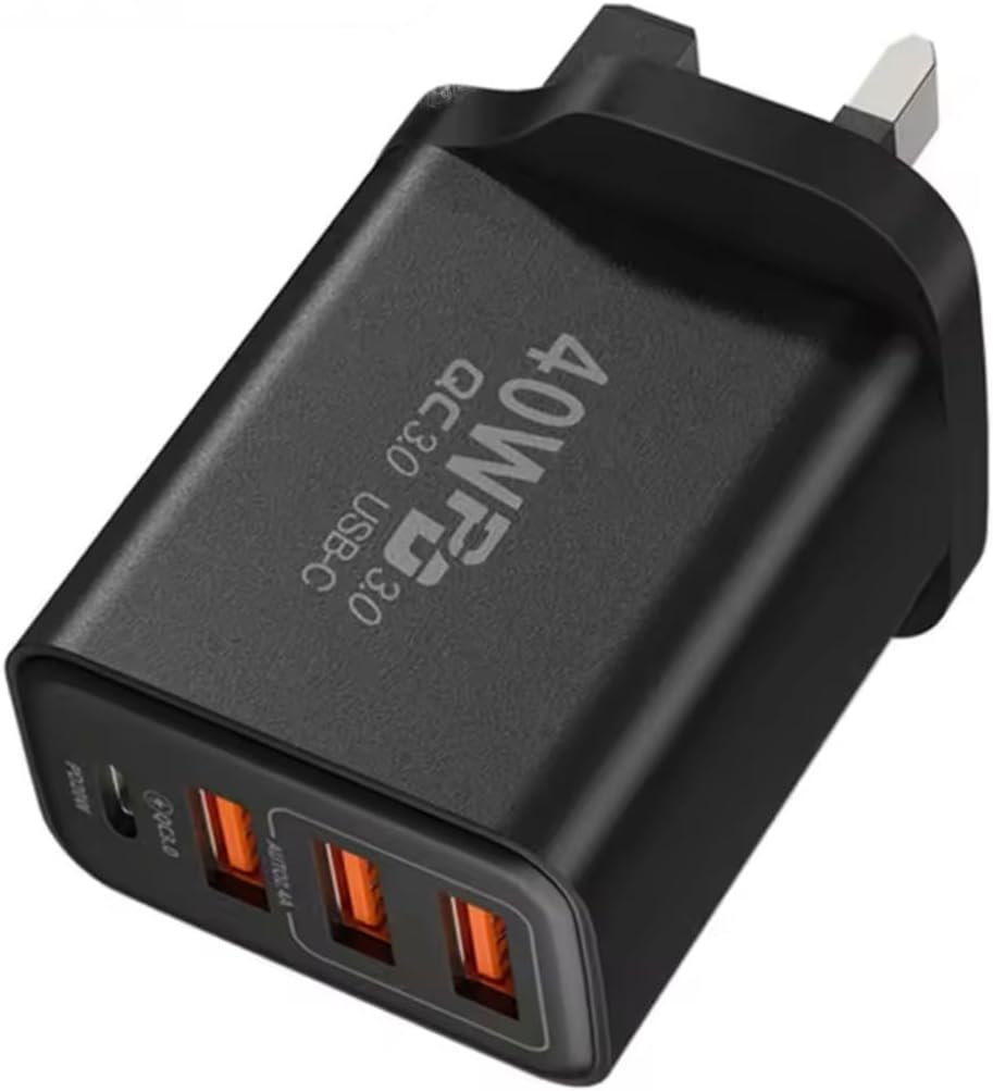 USB C Plug, 40W 4-Port Multi USB Plug Charger, Fast Charger Plug Wall ...