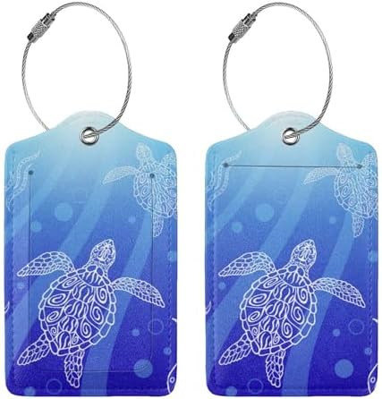 Amazon.com: 2 Pcs Sea Turtle Luggage Tag for Suitcase, Steel Loop with ...