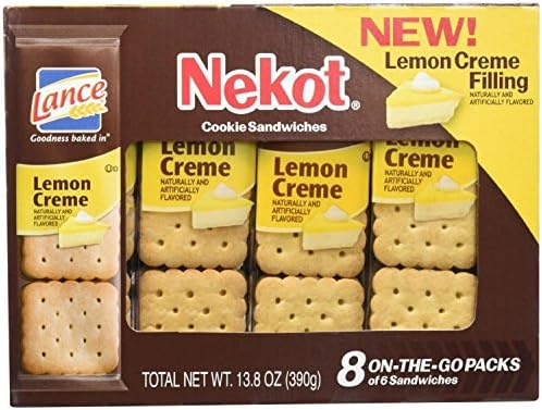 Amazon.com: Lance Sandwich Cookies, Nekot Fudge, 8 Count Box : Grocery ...