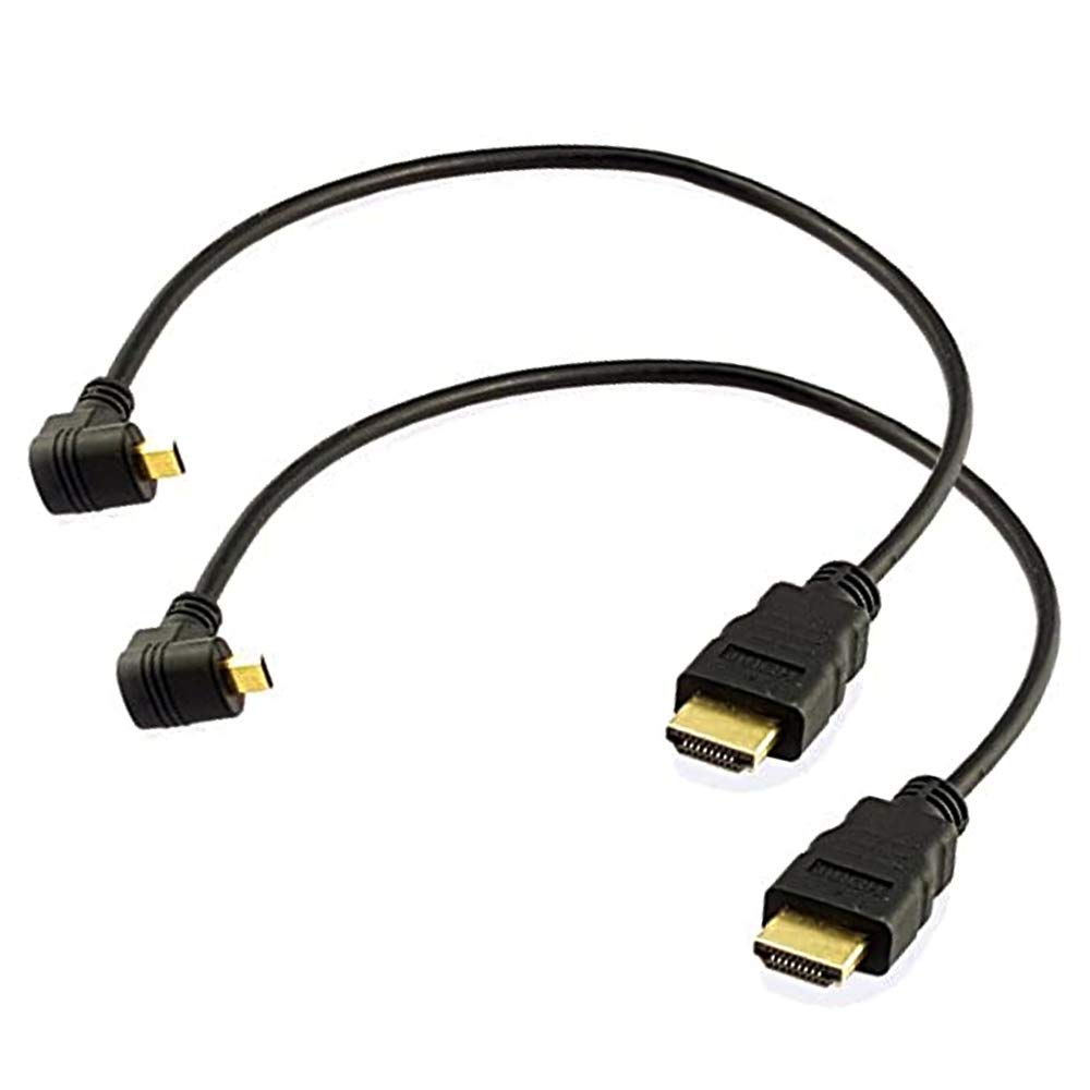 Seadream Angled Micro HDMI to HDMI Cable; 2Pack 1Foot 90 Degree Down ...