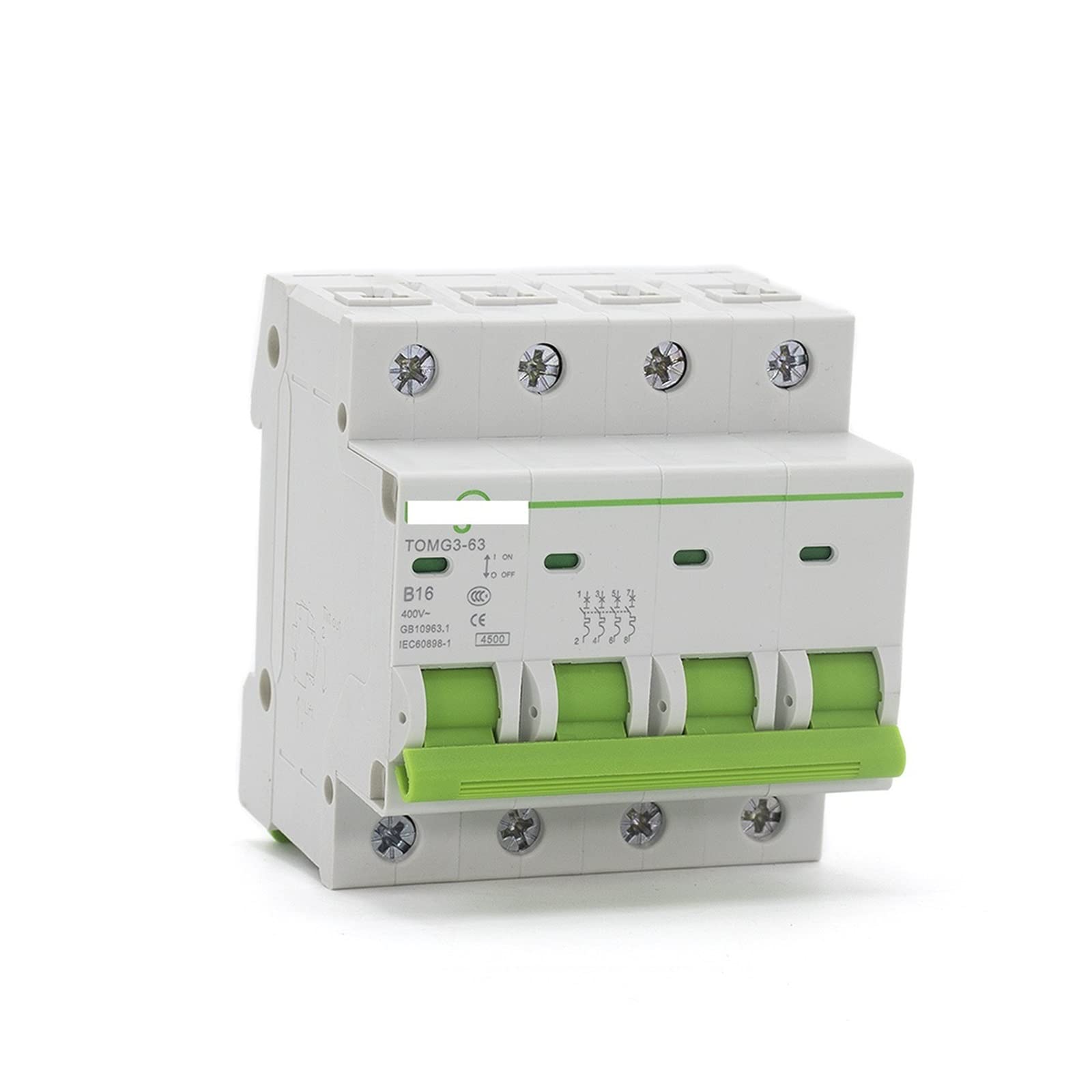Buy Type B 4 Pole MCB 6A 10A 16A 25A 32A 40A 63A DIN Rail Miniature ...