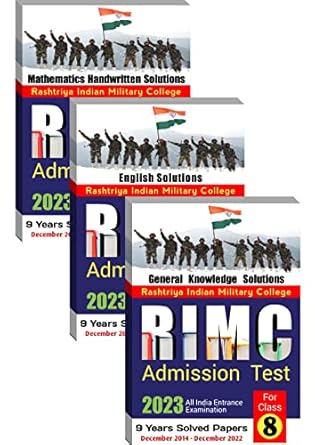 Rashtriya indian Military college RIMC Solved Papers for Exam 2023 : Er ...