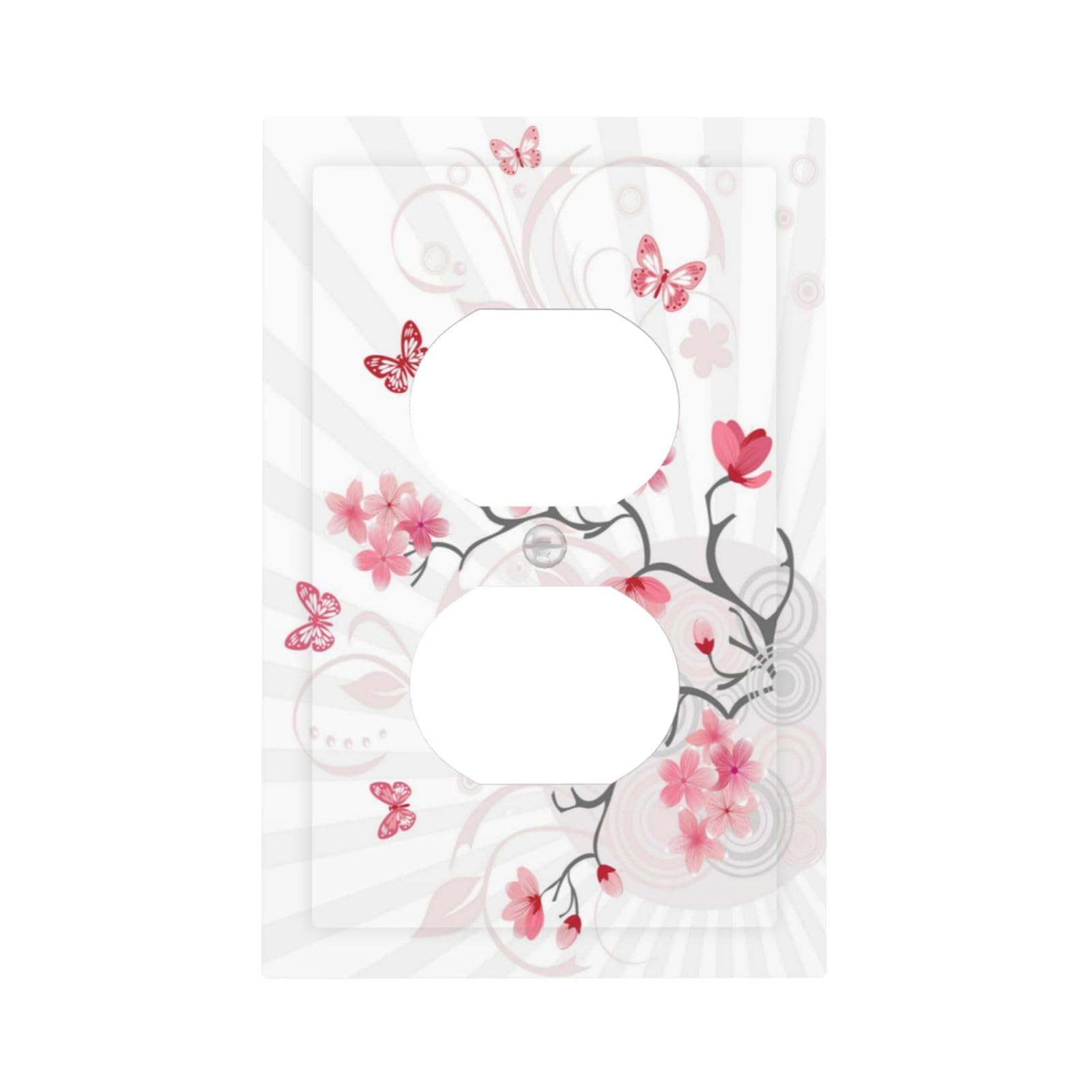 Pink Floral Duplex Outlet Covers Light Switch Cover Decorative 1 Gang ...