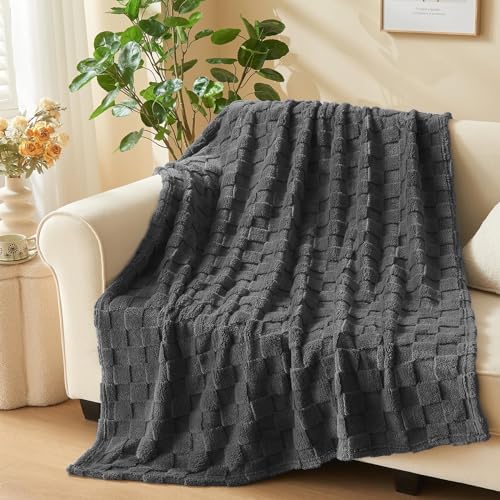 Amazon.com: NEWCOSPLAY Super Soft Throw Blanket Dark Grey Premium Silky ...