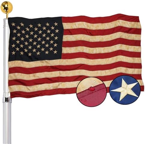 Amazon.com : Tea Stained Betsy Ross Embroidered American Flags 3x5 ...